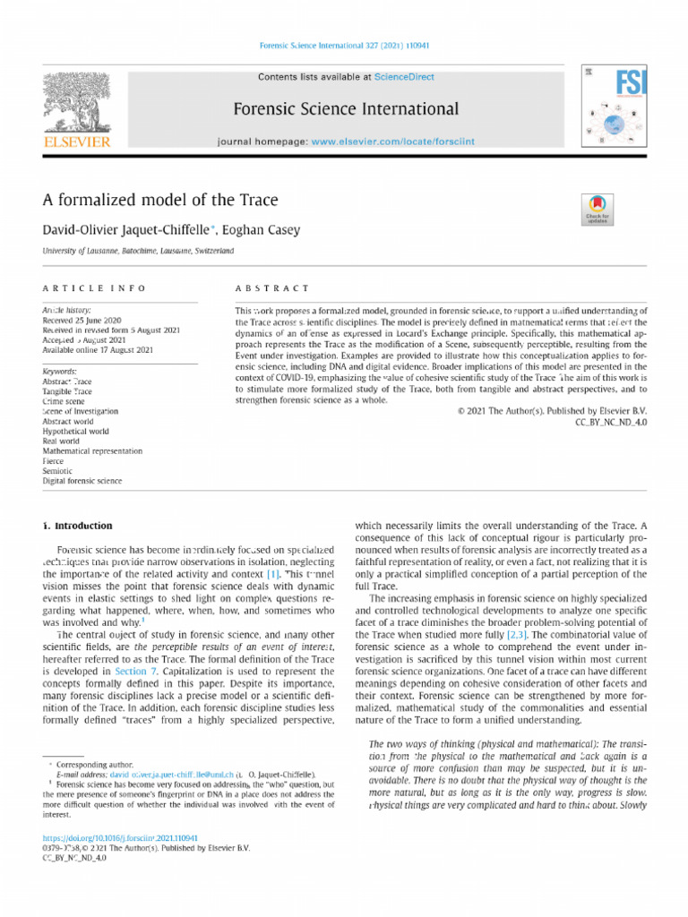 A Formalised Model of The Trace | PDF