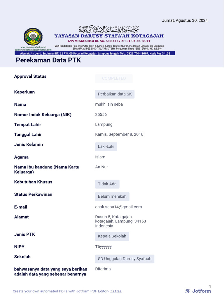 6008348413617009519-Form Data Pegawai | PDF