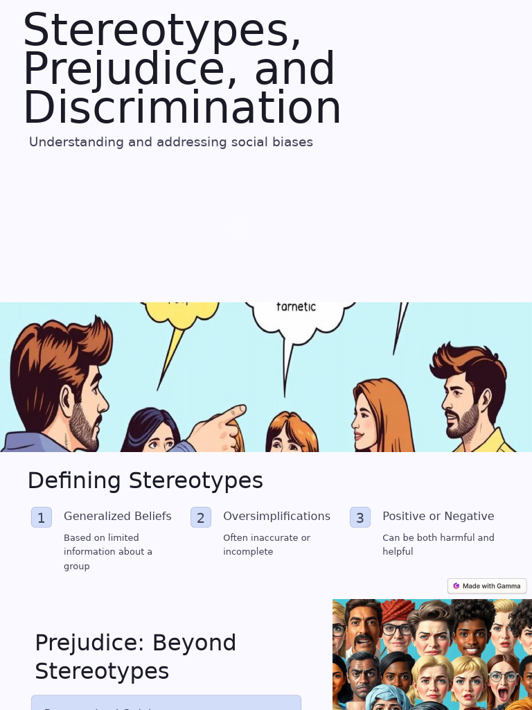 Stereotypes Prejudice and Discrimination | PDF
