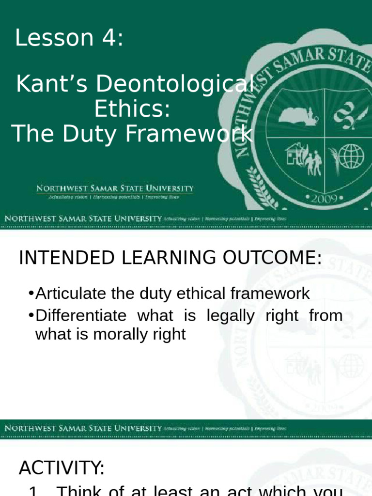 Ethics Lesson 4 | PDF