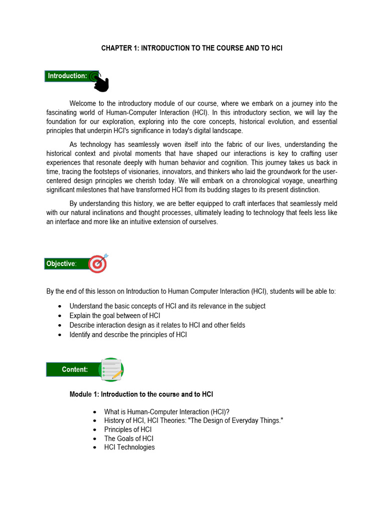 HCI Module1 Student | PDF