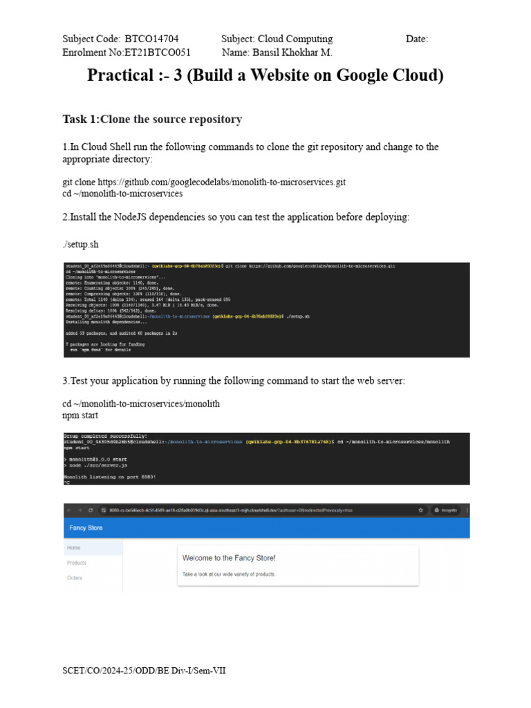 Practical:-3 (Build A Website On Google Cloud) : Clone The Source ...