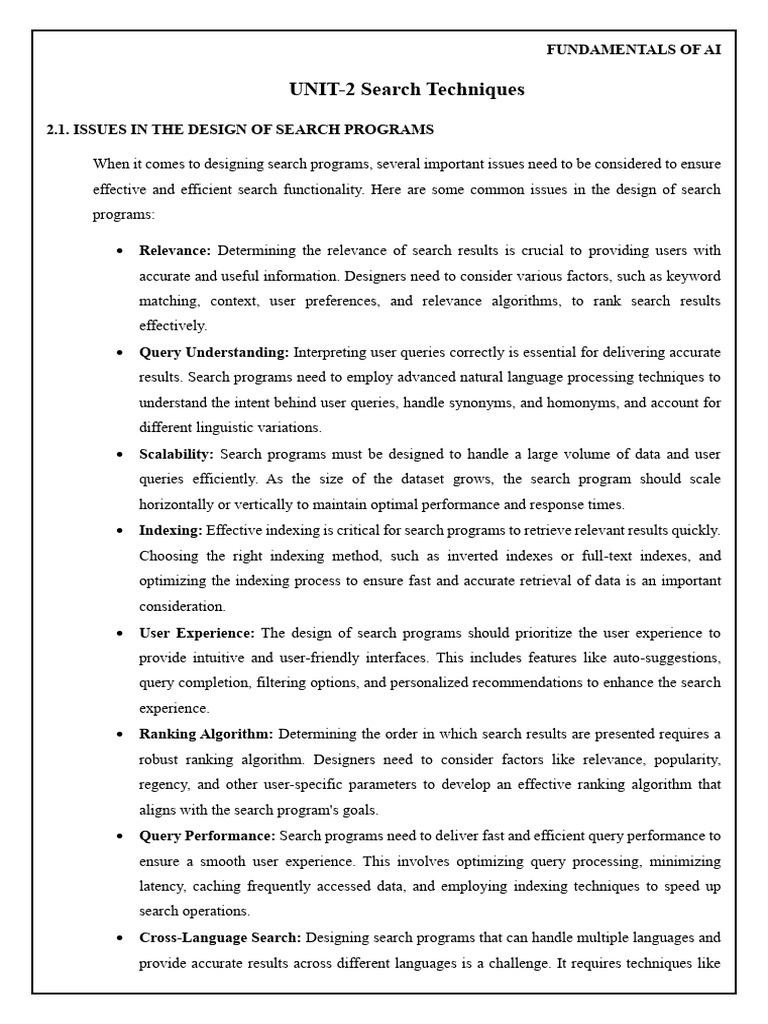 FAI Notes - Unit 2 | PDF