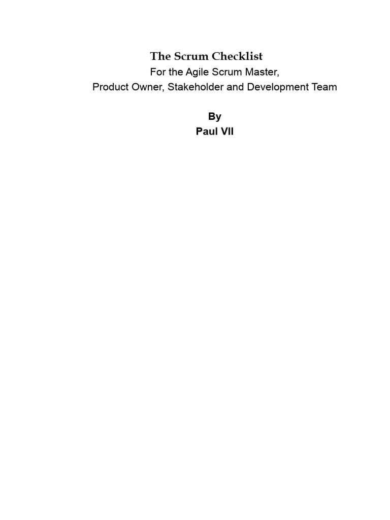 The Scrum Checklist | PDF