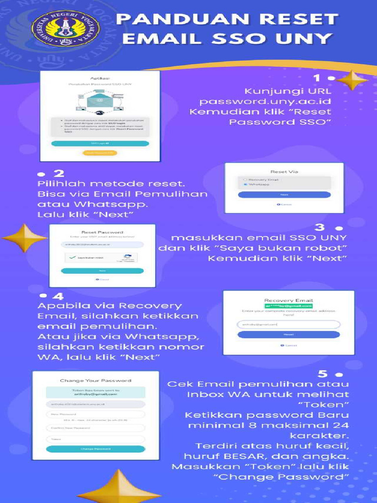 Panduan Reset Email & Tutorial Verifikasi 2 Langkah SSO UNY | PDF