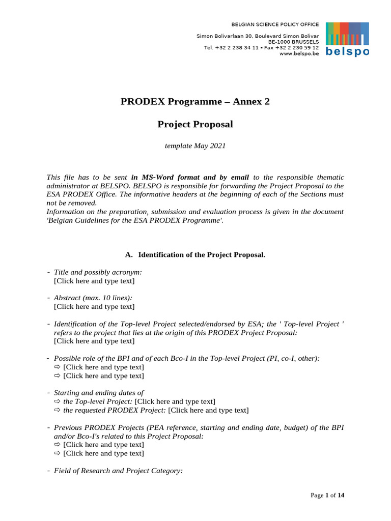 Annex 2 - Project Proposal - May2021 | PDF