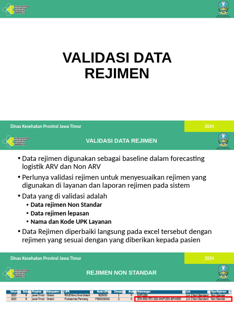 Validasi Data Rejimen | PDF