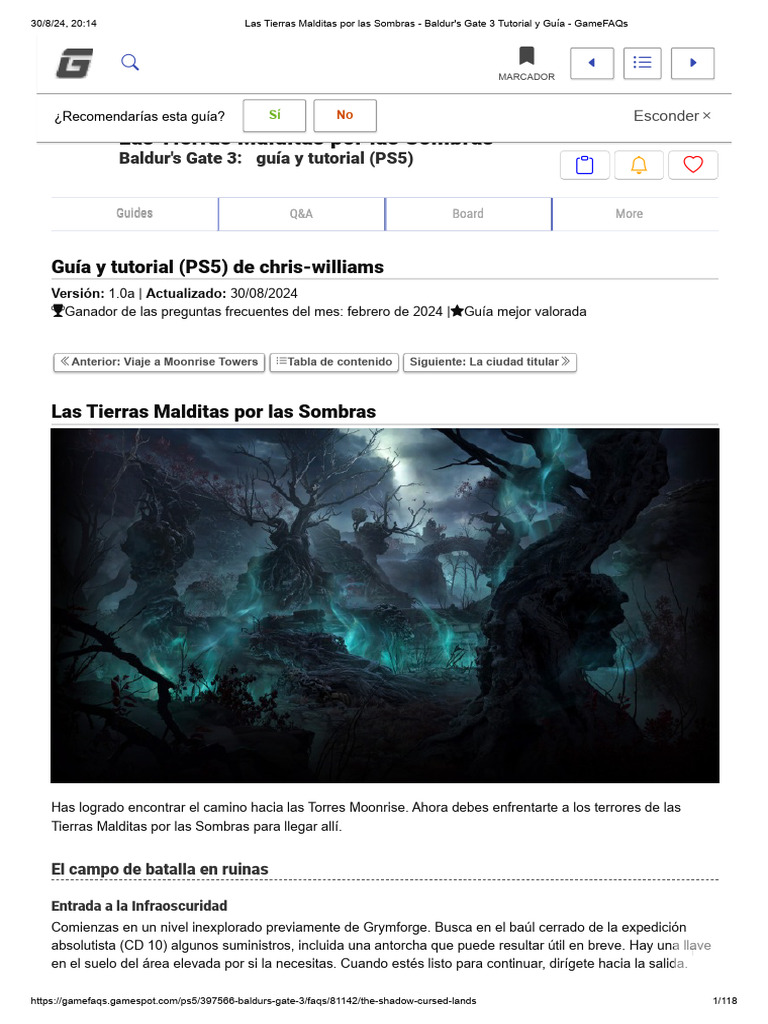 Las Tierras Malditas Por Las Sombras - Baldur's Gate 3 Tutorial y Guía - GameFAQs | PDF