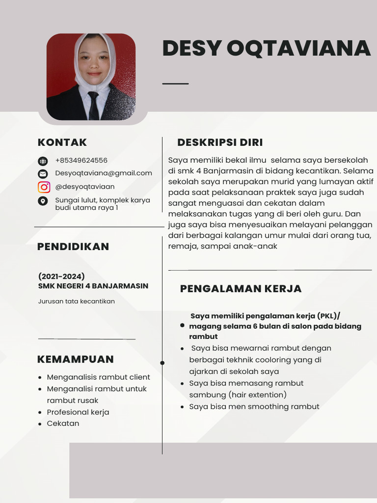 CV Desy Oqtaviana | PDF