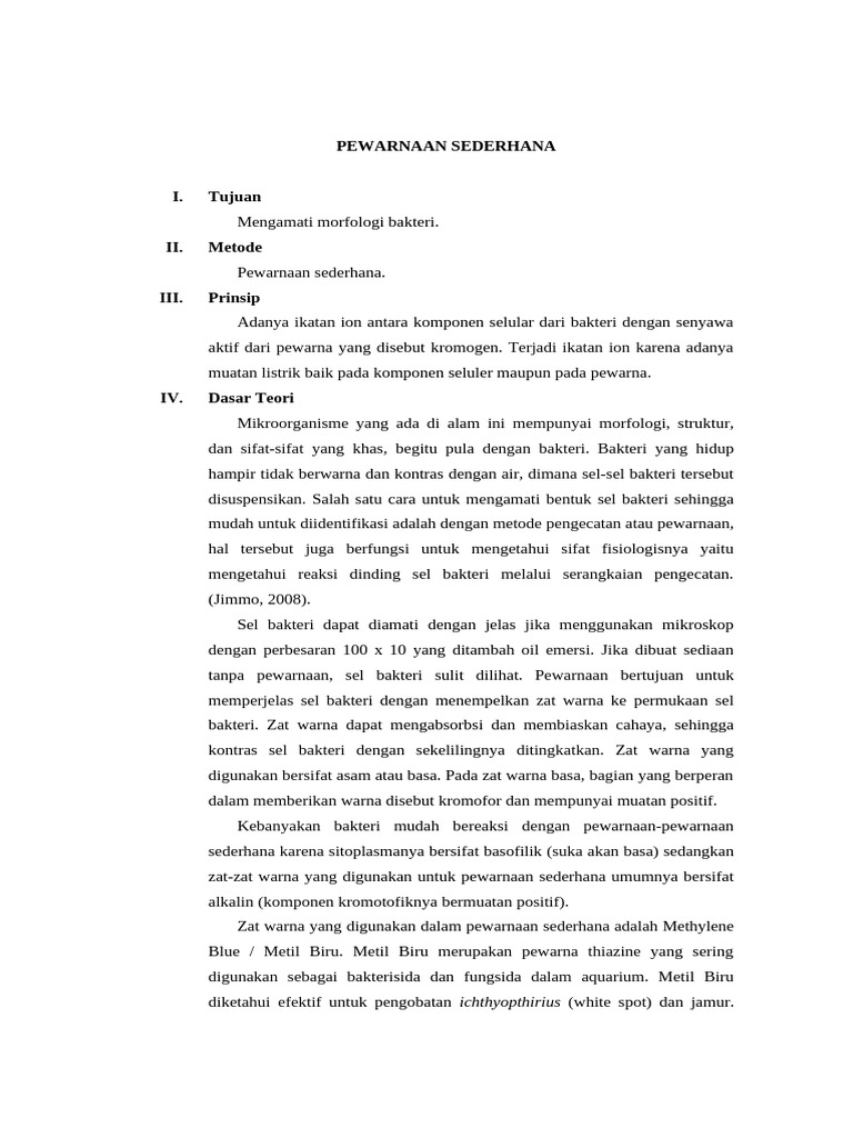 Pewarnaan Sederhana | PDF