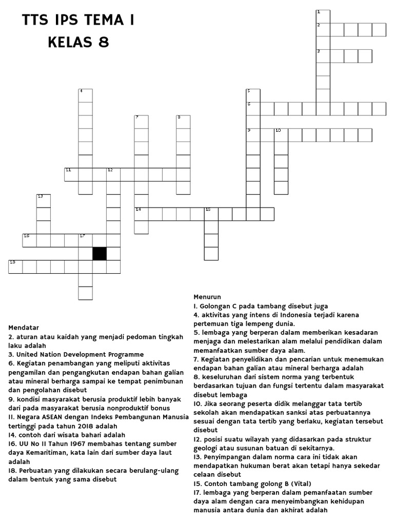TTS Ips Tema 1 Kelas 8 | PDF