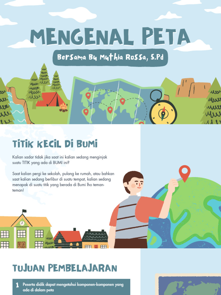 Presentasi Pendidikan Ilmu Pengetahuan Alam Dan Sosial Mengenal Peta Putih Biru Ilustratif | PDF