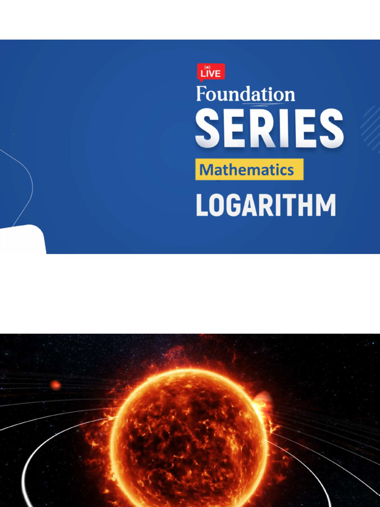 Fundamental Concepts of Logarithm - Foundation Series | PDF | Logarithm ...