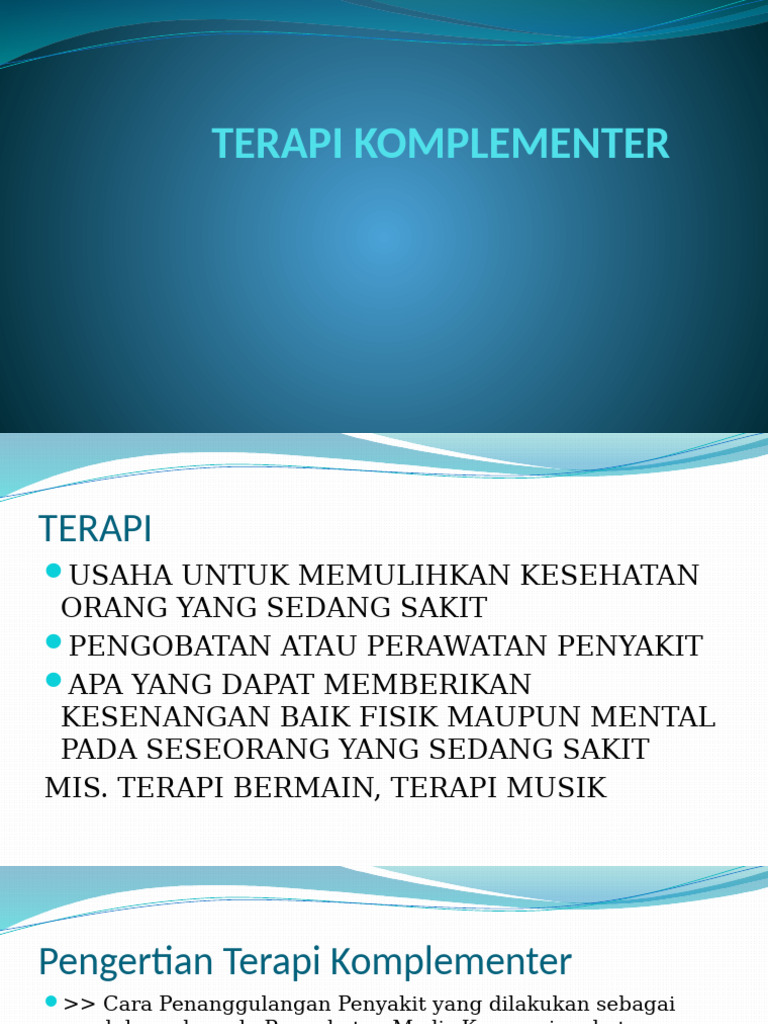 Terapi Komplementer | PDF