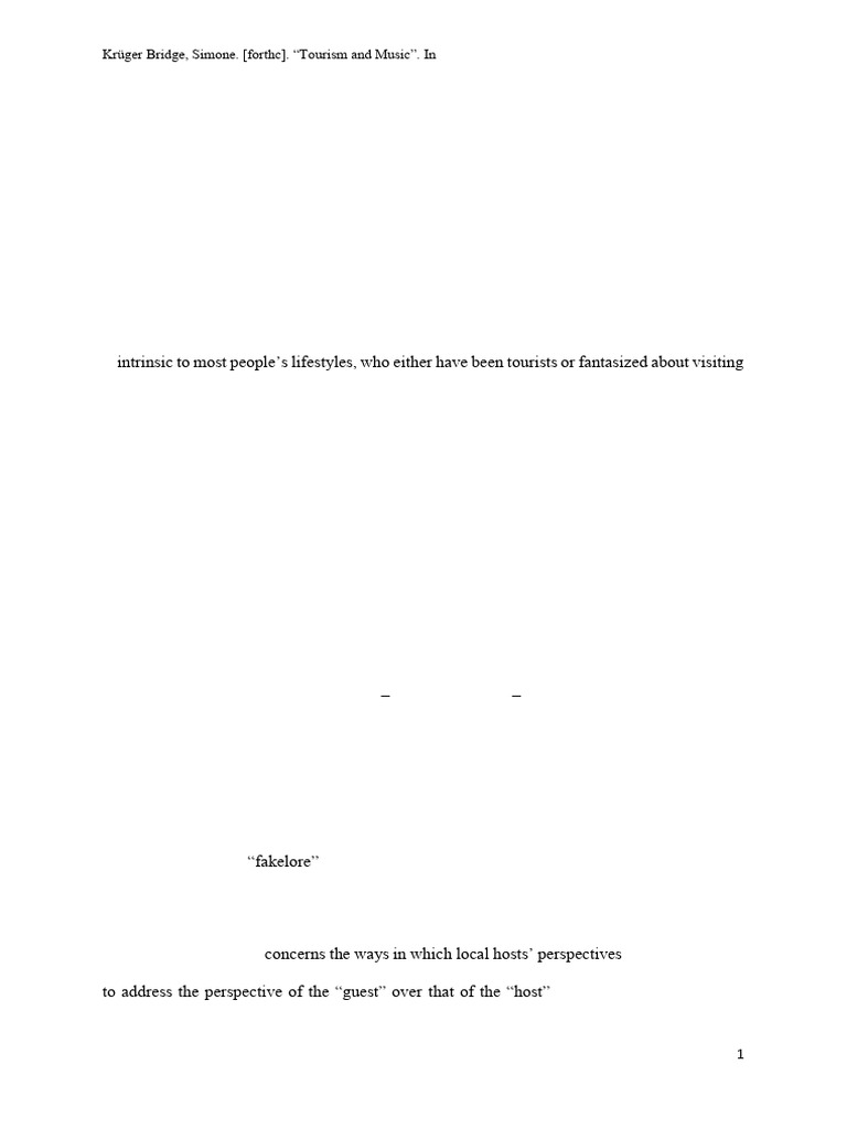 Simone Kruger Bridge - Tourism - and - Music | PDF