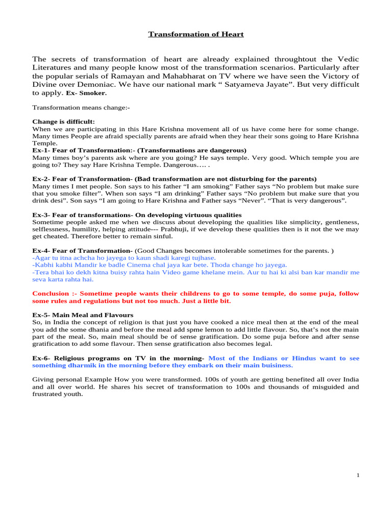 Transformation of Heart | PDF