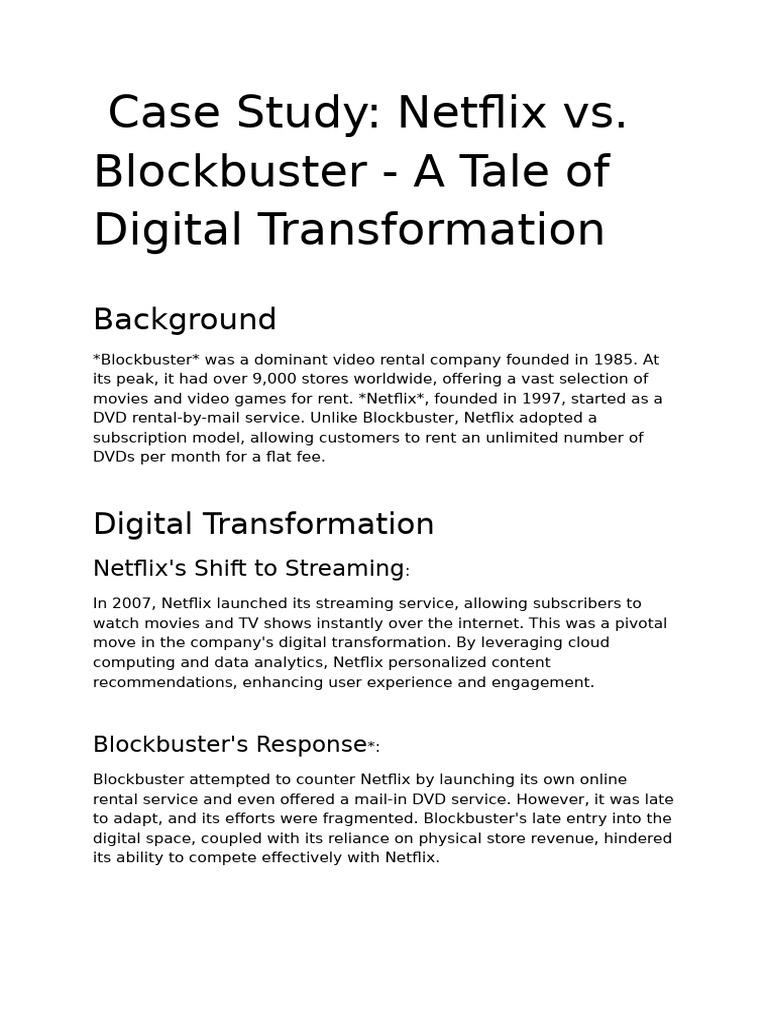 Digital Transformation Case Study | PDF