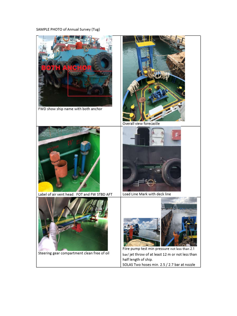 A- Sample Photo Annual Survey Tug Rev 202105 | PDF