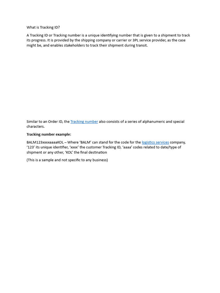What Is Tracking ID | PDF