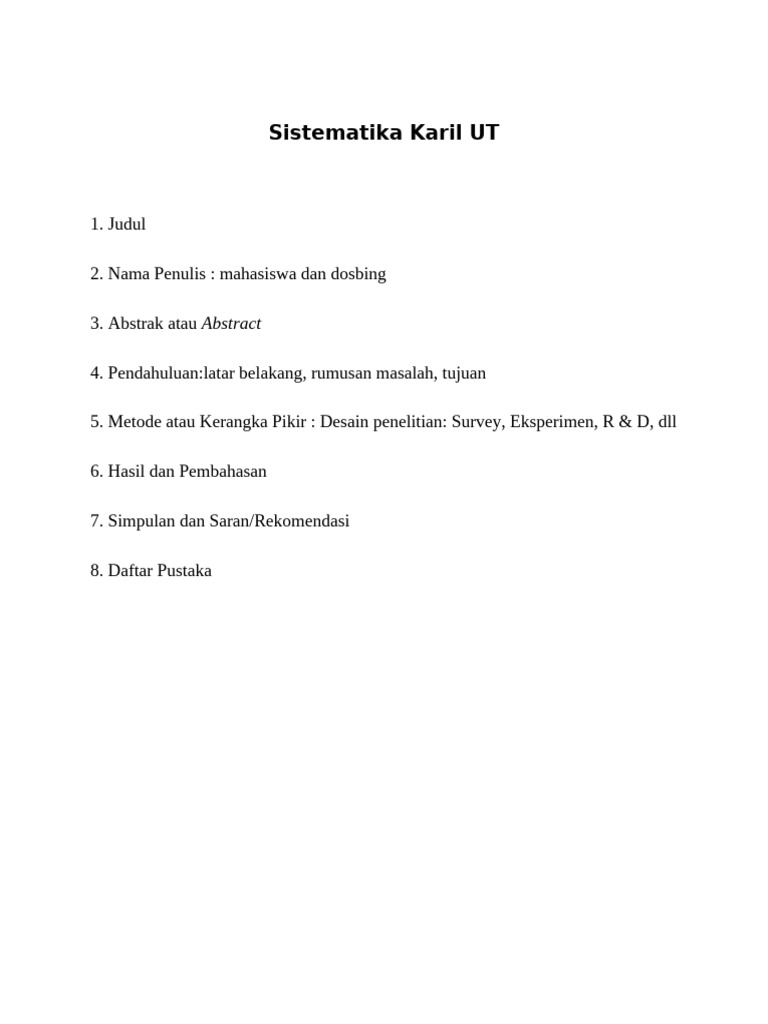 Sistematika Karil Ut | PDF