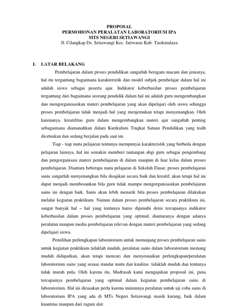 Proposal Lab Ipa | PDF