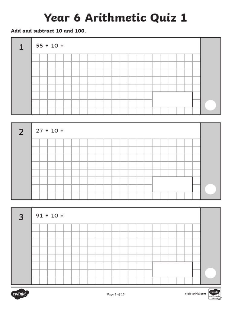 Arithmetic Quiz 1 Pdf Mathematical Notation Arithmetic