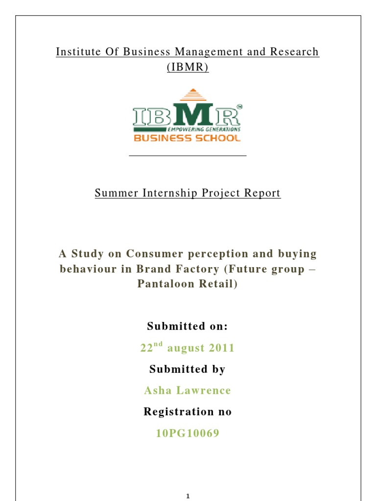 Internship Final Report | PDF | Retail | Brand