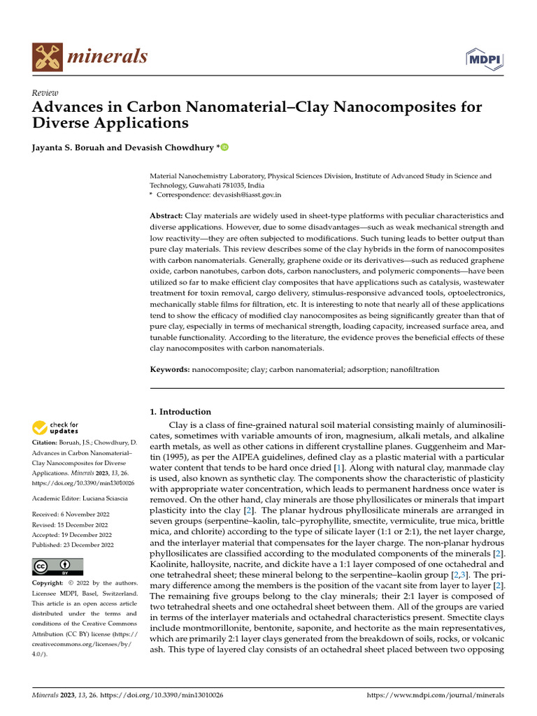 Advances in Carbon Nanomaterial-Clay Nanocomposites For | PDF