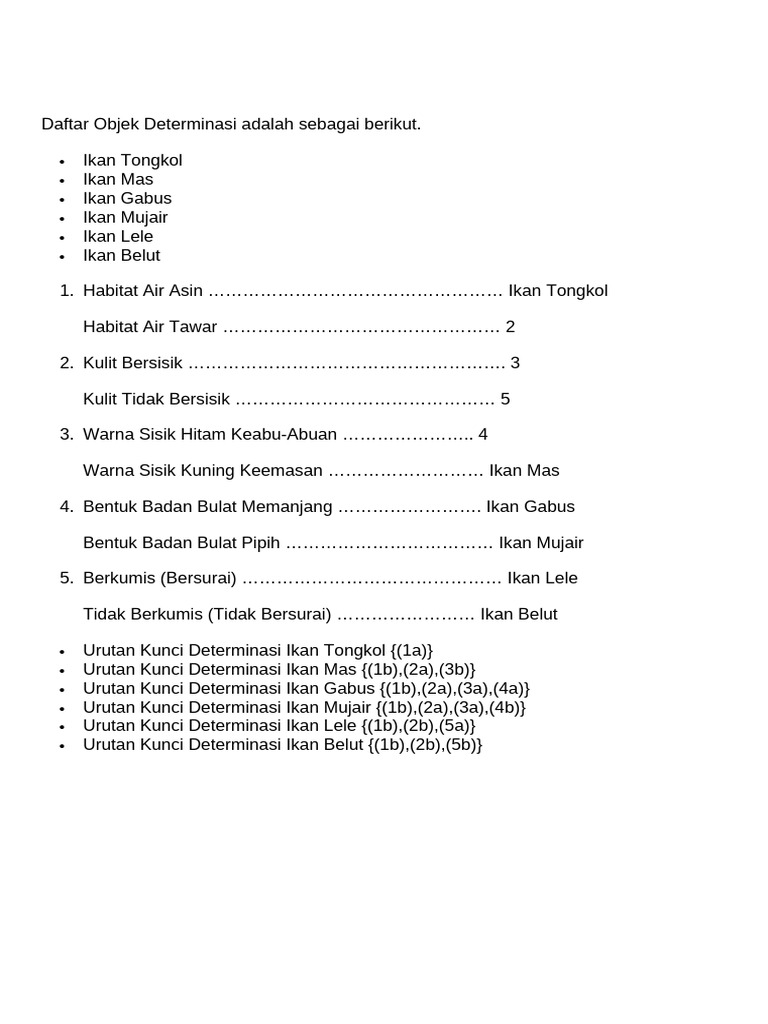 Daftar Objek Determinasi Adalah Sebagai Berikut | PDF