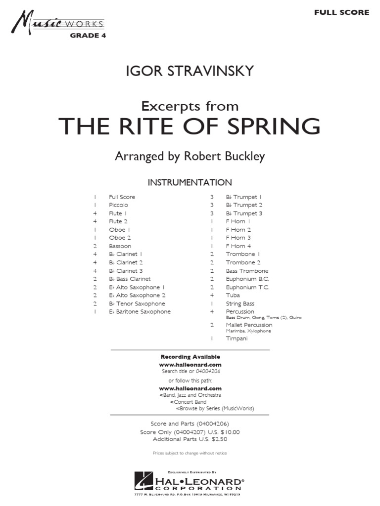 Rite Spring Excerpts | PDF