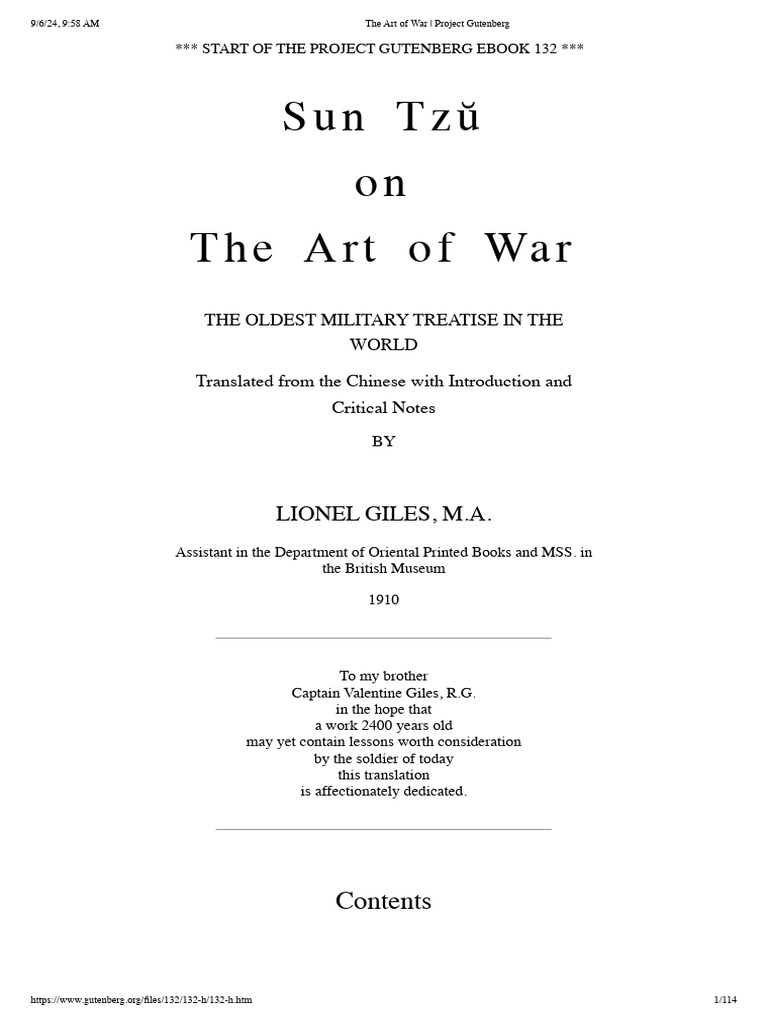The Art of War - Project Gutenberg | PDF