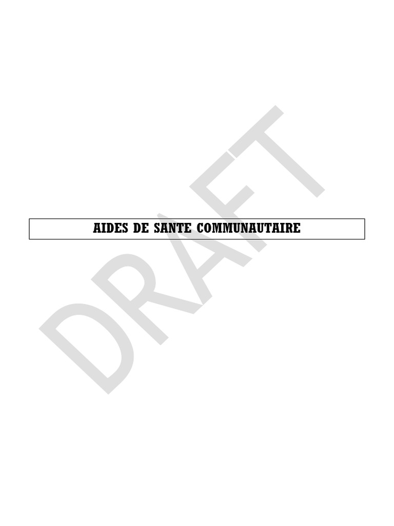 Aides de Sante Communautaire | PDF