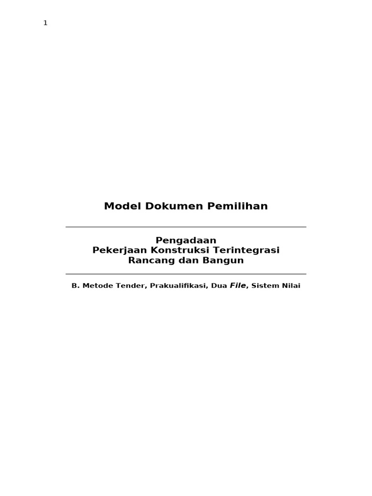 VI.3 - MDP Tender Pengadaan Konstruksi Terintegrasi Rancang Dan Bangun – Dokumen Tender ...
