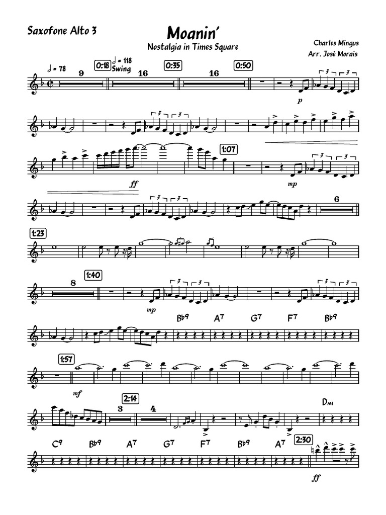 Moanin - Charles Mingus Transcription | PDF