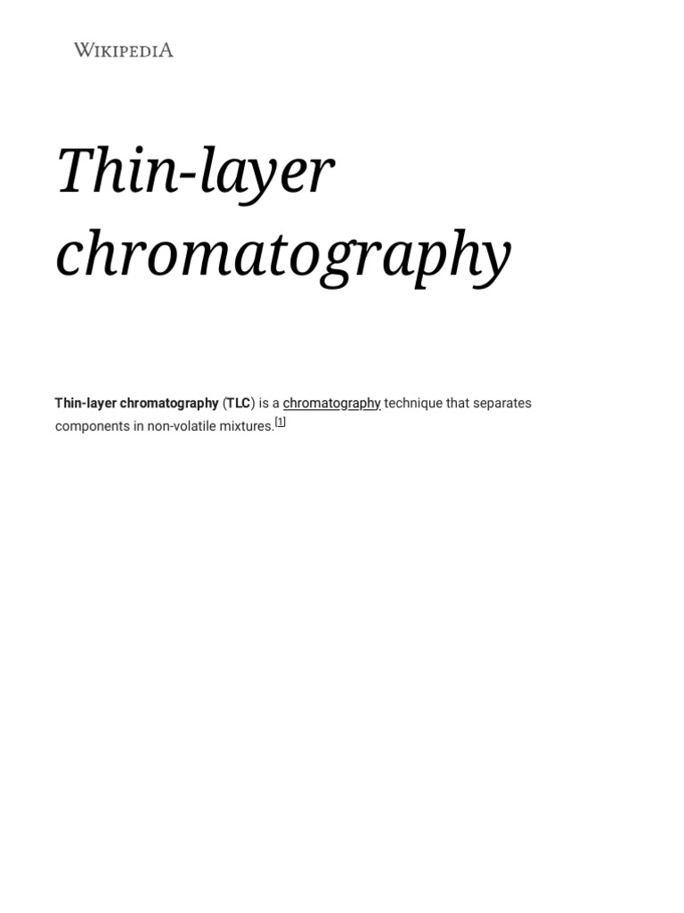 Thin-Layer Chromatography - Wikipedia | PDF