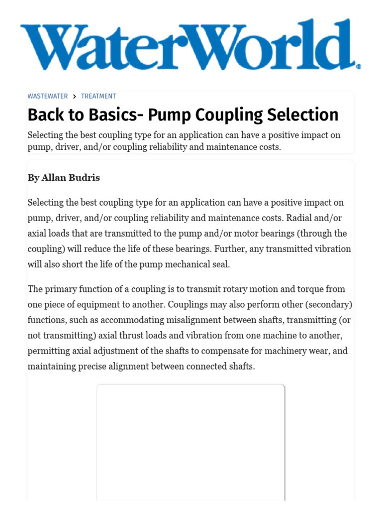 Coupling Selection For Pump | PDF