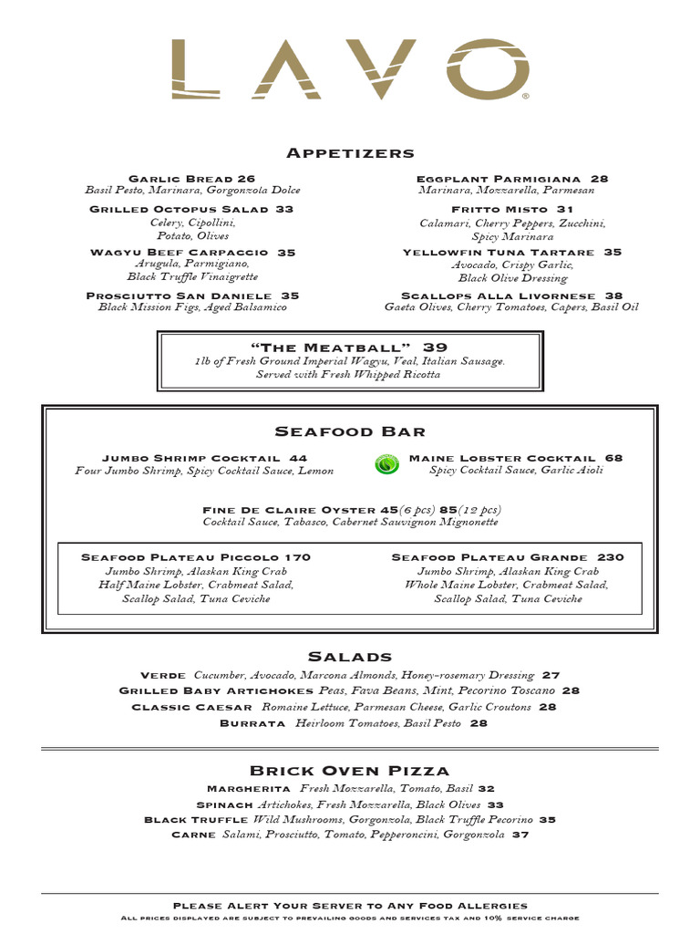 Ala Carte Menu 23 - 01 - 24 | PDF