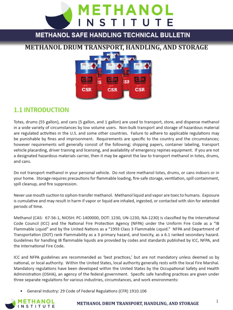 Methanoldrumtransport | PDF
