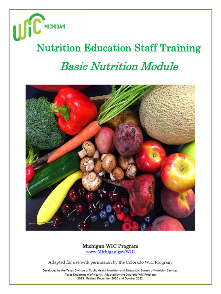 Basic Nutrition Module 10-18-19 | PDF