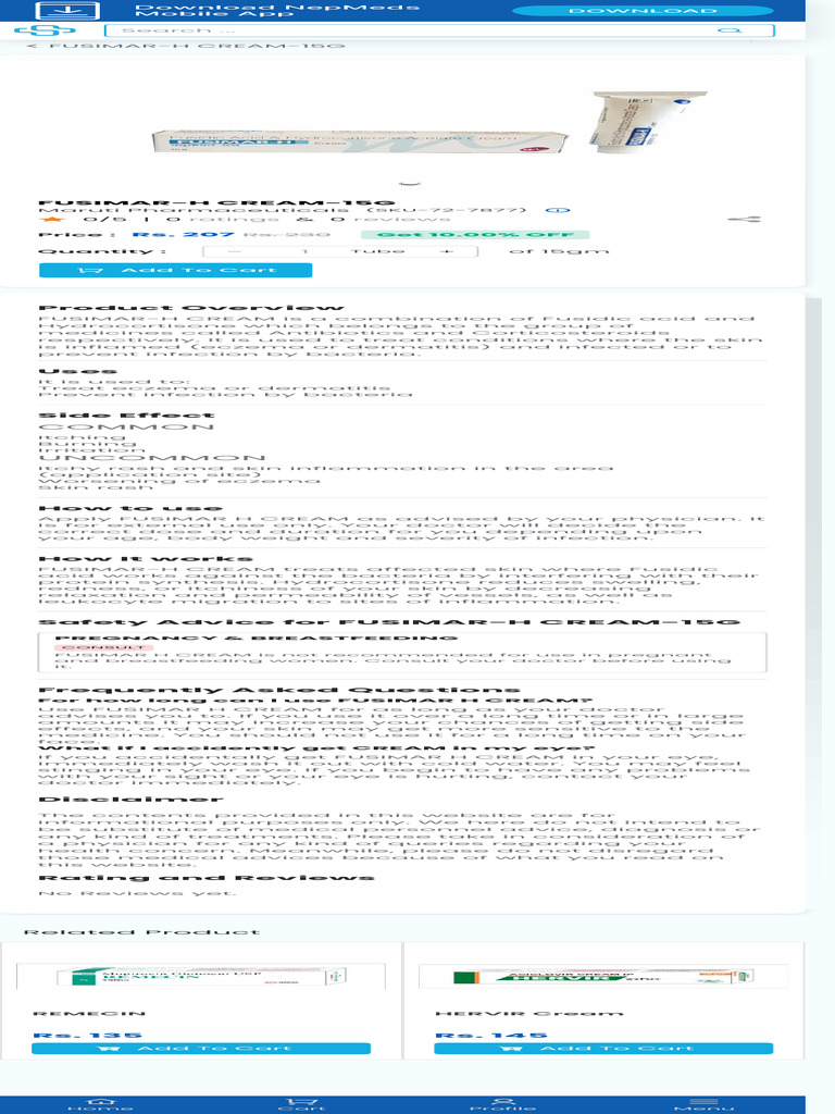 Fusimar-H Cream-15g - Buy Fusimar-H Cream-15g at Best Price in Nepmeds ...