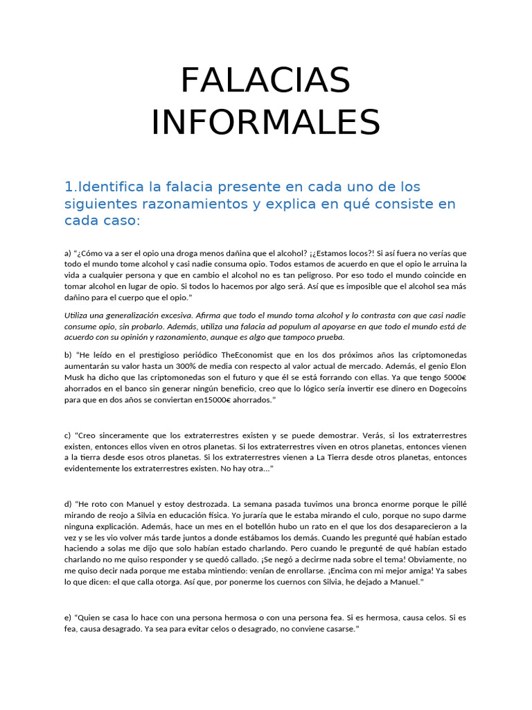 Falacias Informales | PDF