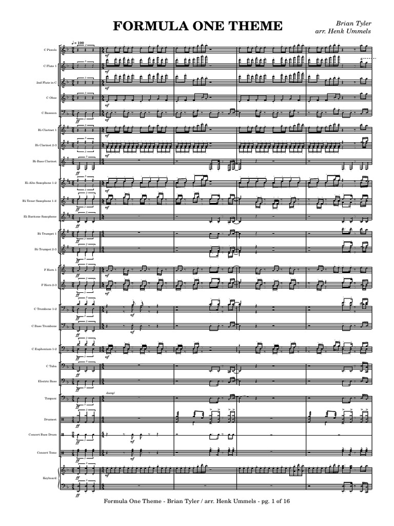 Formula One Theme - Conductor | PDF