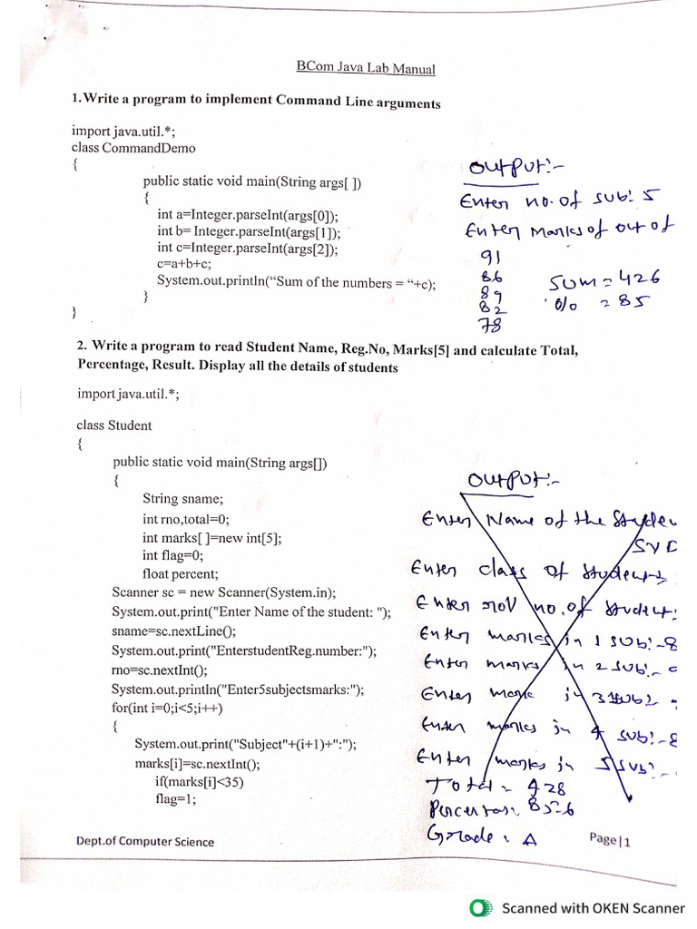4sem Java With Outputs | PDF