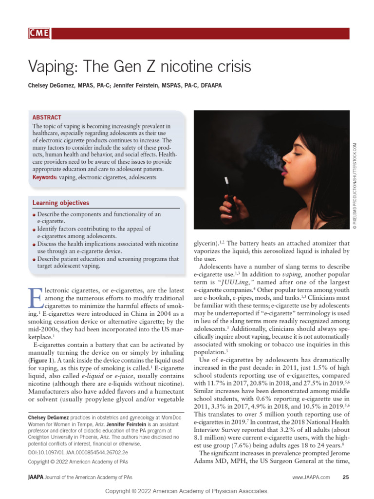 Vaping The Gen Z Nicotine Crisis.5 | PDF