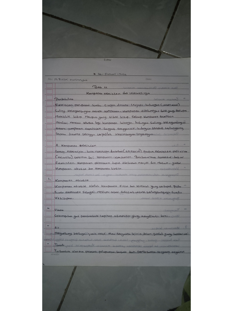 Catatan Bab 4 Biologi M.riezki Herliansyah XB | PDF