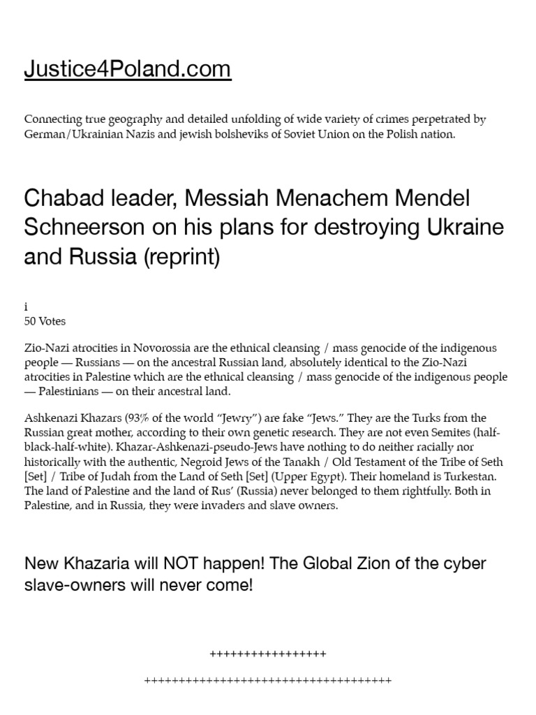 Chabad Leader, Messiah Menachem Mendel Schneerson On His Plans For ...