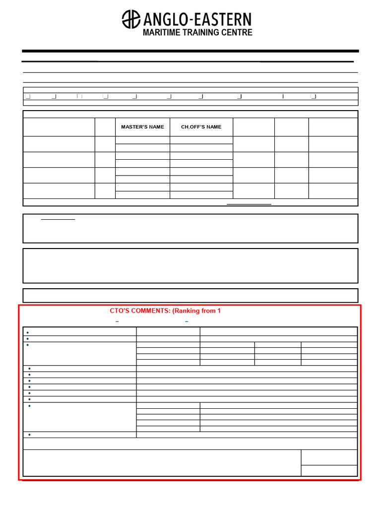 BOM CND Blank Clearance and Debriefing Form | PDF