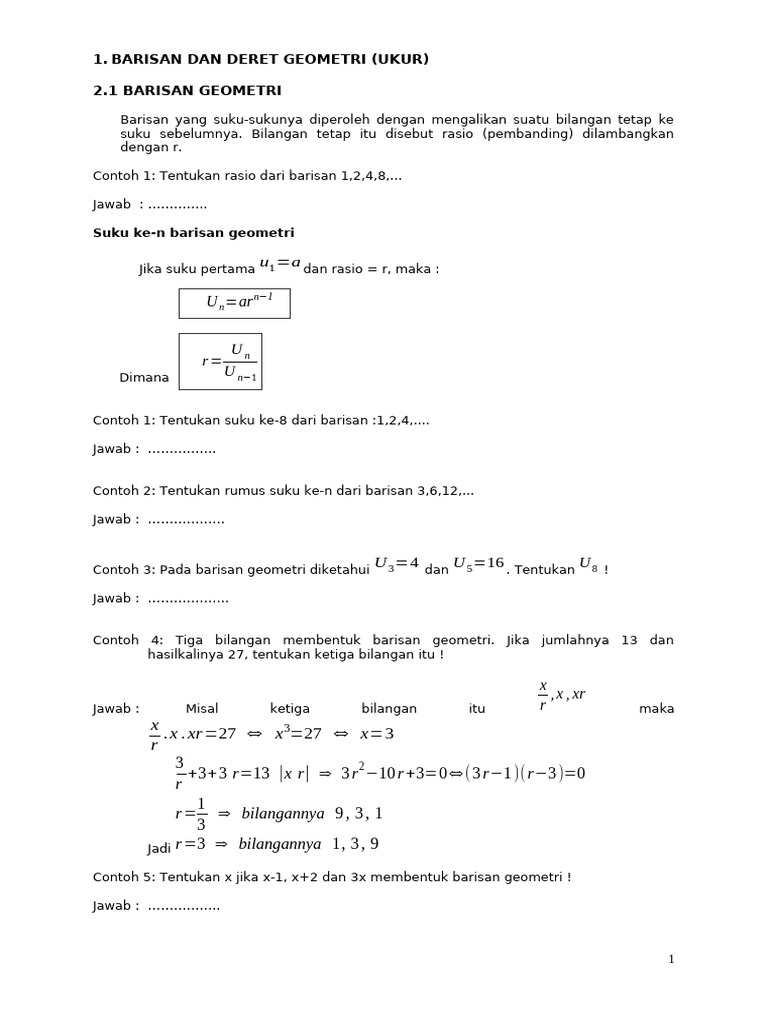 Barisan Dan Deret Geometri | PDF