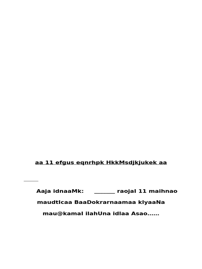 Leave & L 11 Month Blank Draft Marathi | PDF