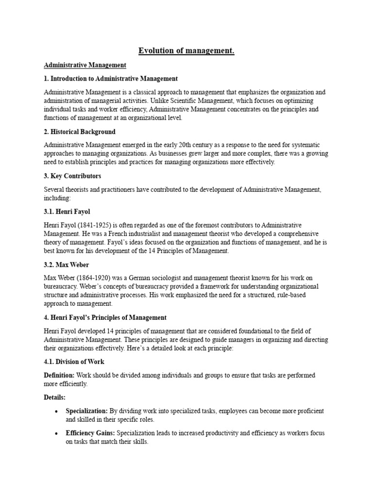 Evolution of Management | PDF